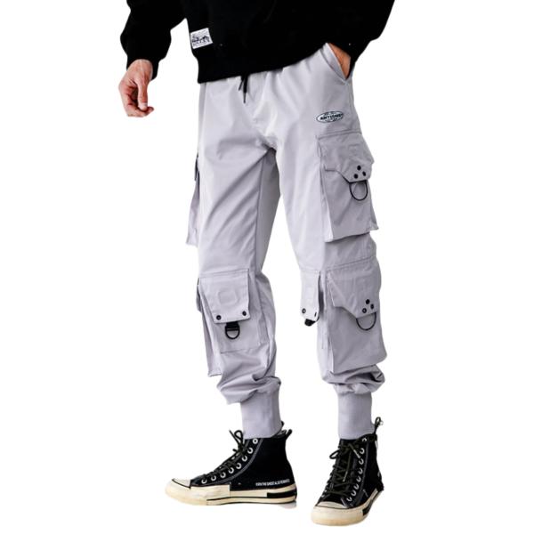商品名:  FantasyGears Mens Cargo Pants Y2k Hip Hop Baggy Joggers Grunge Punk Techwear Pants Goth Streetwear Pants Greyブランド:...