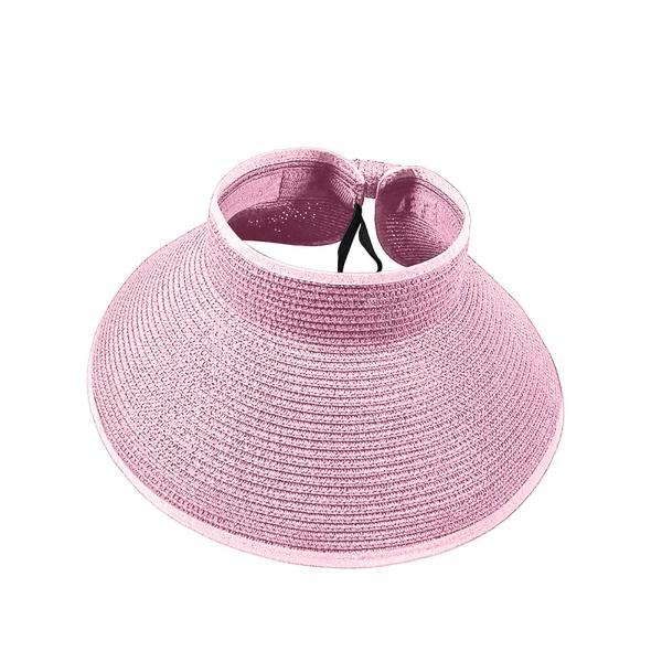 商品名:  YOLAI Women Roll Up Sun Visors Hat Fordable Wide Brim Ponytail Beach Hat Adjustable Sun Protective (Purple, One Si...