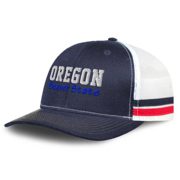 商品名:  Trucker Hat Baseball Cap Oregon Beaver State Style B Cotton Dad Hats for Men &amp; Women Navy White Stripesブランド: S...