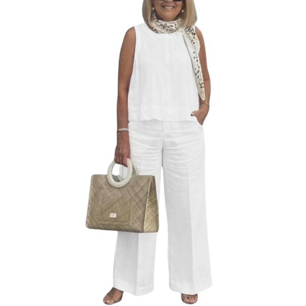 商品名:  DMOYALA Women's Summer Linen Sets Sleeveless Linen Outfits 2 Piece Linen Pant Suits Tank Linen Shirts Wide Leg Lin...