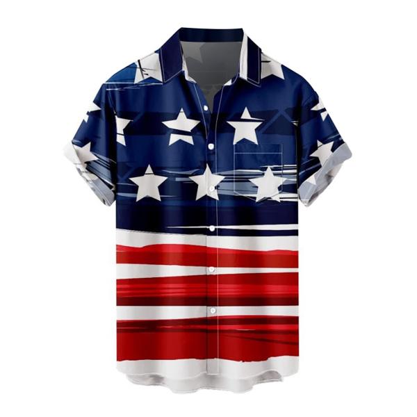 商品名:  Banmave Men's 4th of July Pattern Hawaiian Shirt Patriotic Button Down Summer Beach Shirts Stars Stripes for Men H...