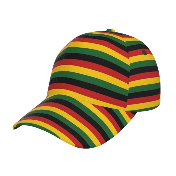 商品名: OTIQTI ART Juneteenth Freedom ベースボールキャップ アジャスターストラップ付き 男女兼用 お父さん帽子, Juneteenth Freedom Day レッド イエロー グリーン ブラック ライン ブ...