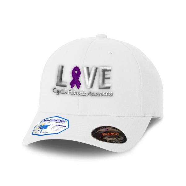商品名:  Flexfit Hats for Men &amp; Women Love Cystic Fibrosis Awareness Polyester Dad Hat Baseball Cap Small Medium Whiteブ...