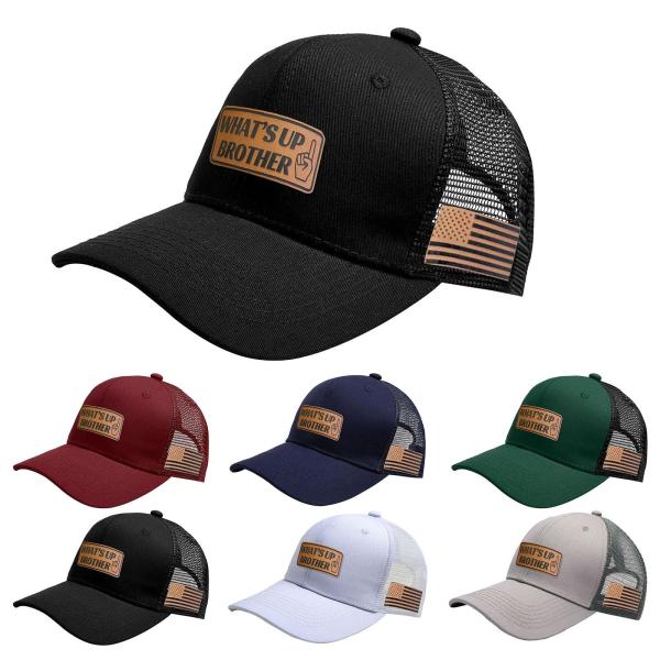 商品名:  Generic What's Up Brother Hat, Mesh Trucker Hats for Men and Women Baseball Cap with Snapback Funny Gifts for Men ...