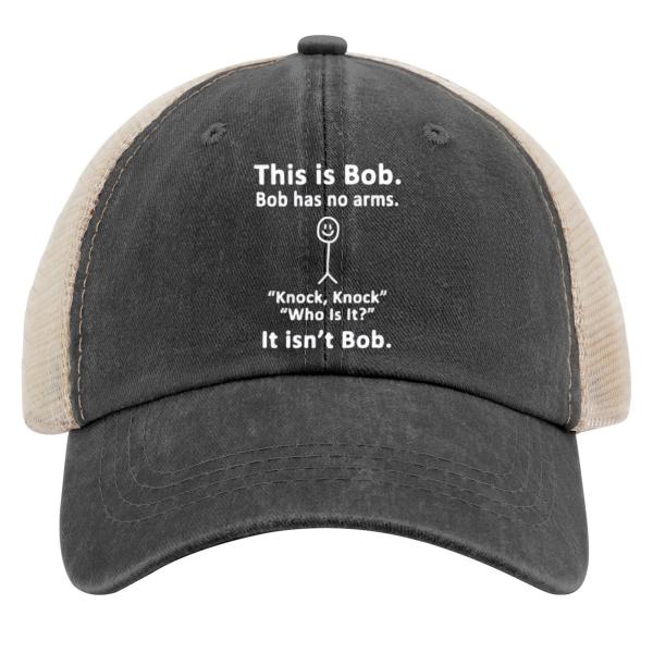 商品名:  ZOOBO This is Bob. Bob has no arms. Knock, Knock. Who is it? It's not Bob. Hat for Men Baseball Cap Low Profile Wa...