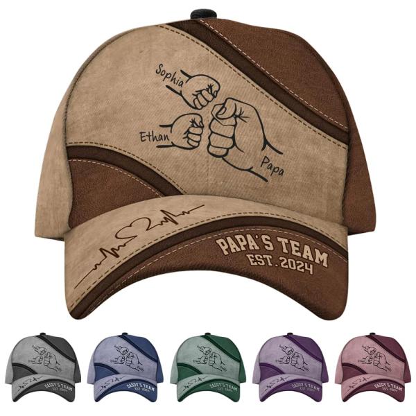 商品名:  MY4LOVE Personalized Outline Fist Bump Papa 3D Cap, Custom Bump Cap Hat, Personalized Grandpa Dad Caps For Men, Cu...
