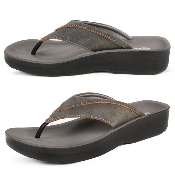 商品名: AEROTHOTIC レディース 快適なクッションフォーム裏地付きフットベッド ビーチサンダル アーチサポート 滑り止め アウトドア エッセンシャル エクストラソフトストラップサンダル, テラグレー。, 7 US AEROTHOT...