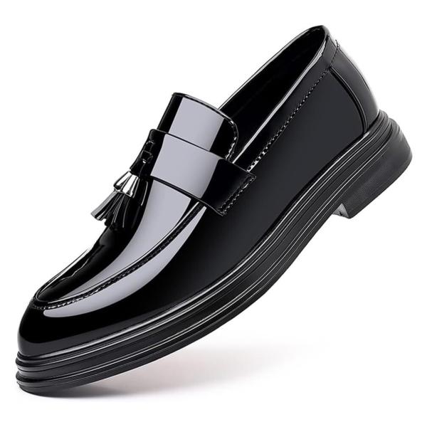 商品名:  Generic Men's Casual Driving Shoes Patent Leather Tassel Loafers Non-Slip Penny Formal Tuxedo Shoes Business Party...