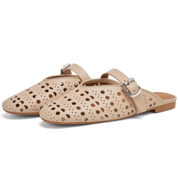 商品名:  Longwenxuan Mesh Flats Mules Sandals for Women,Women's Closed Toe Hollowing Fishnet Flat Sandals with Adjustable A...