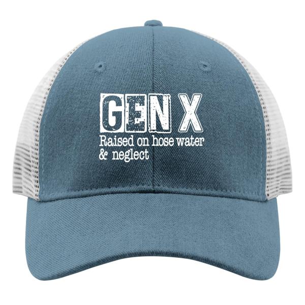 商品名:  ZOOBO Gen X Raised on Hose Water Neglect Stamp Golf hat Custom Hats for Men SkyBlue Trucker Hats Gifts for Mom Hik...