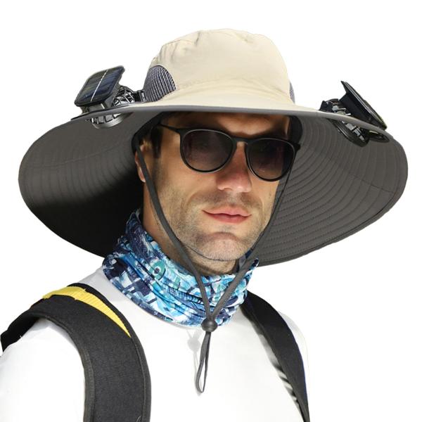 商品名:  Generic Solar Fan Hat | Outdoor Wide Brim Sun Hat with Solar Fan | Summer UV Protection Sun Hat with 2 Solar Fan f...