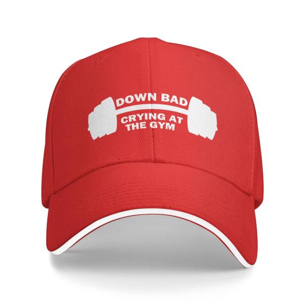 商品名:  Elixvsoer Down Bads Crying at The Gym Cap for Men Dad Hat Graphic Caps Redブランド: Elixvsoer商品サイズ: One Size高さ: 1.778c...