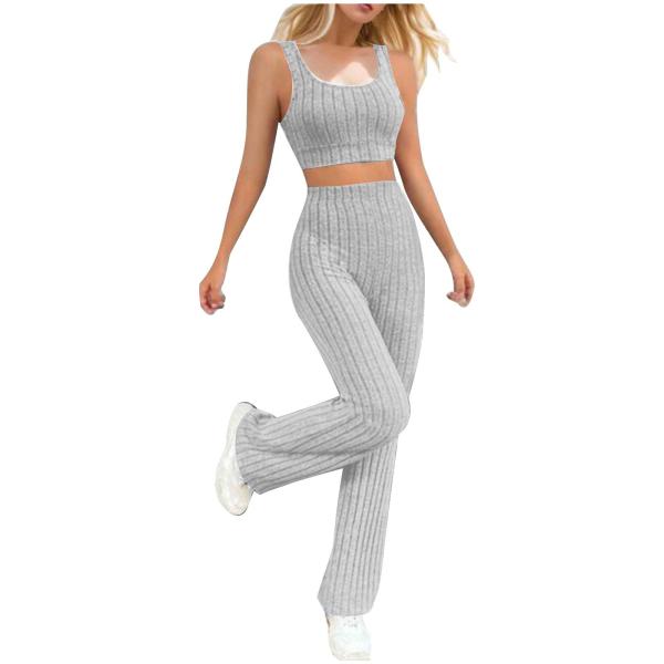 商品名:  YAFINMO Deals of The Day Lightning Workout Outfit for Women 2 Piece Set Ribbed Strap Sleeveless Tank Top Flare Leg...