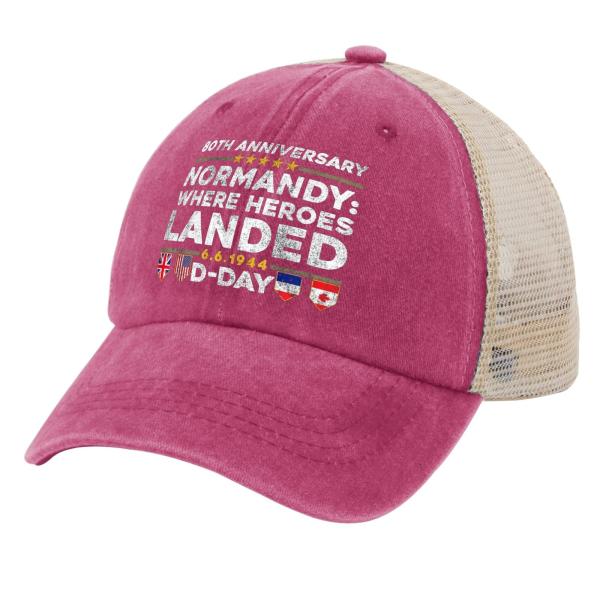 商品名:  Generic 1944 D-Day 2024 80th Anniversary Normandy Hat America Hats for Women Men Pink Cowgirl Hats Trucker Hats Ru...