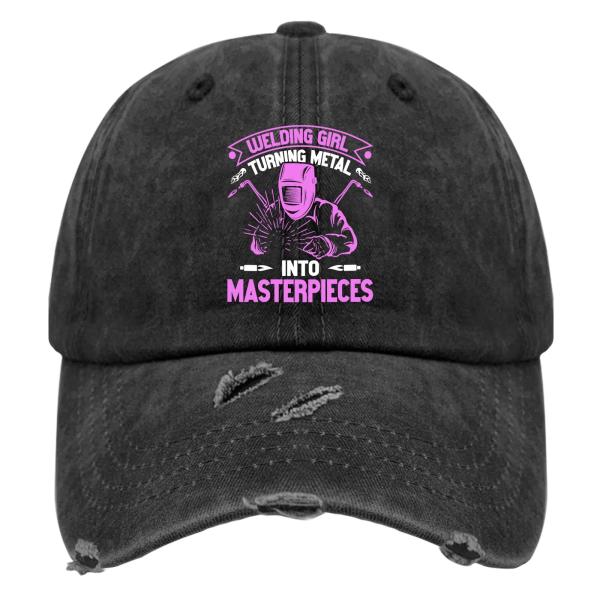 商品名:  Generic Welder Girl Welding Ironworker Weld Worker Hats for Mens Baseball Cap Low Profile Washed Running Hats Cott...