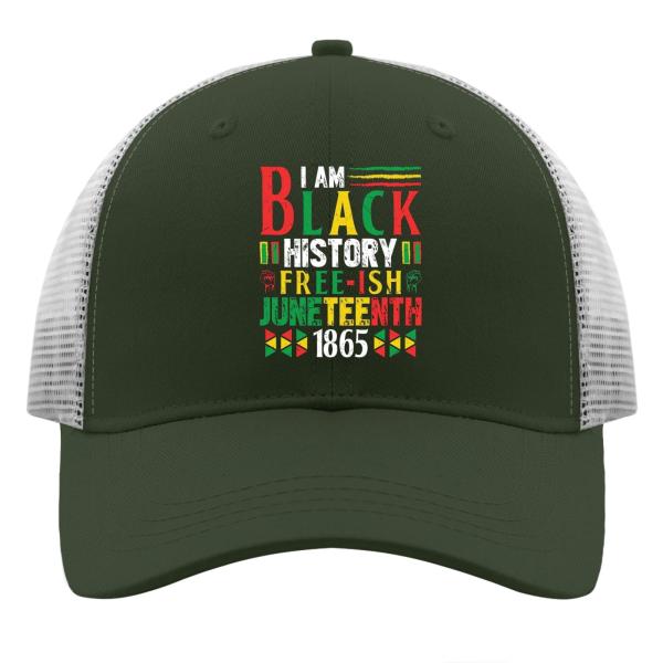 商品名:  I Am Black History Free Ish Juneteenth 1865 Hat Party Hat Army Green 2 Hiking Hat Gifts for Girlfriends Baseball C...