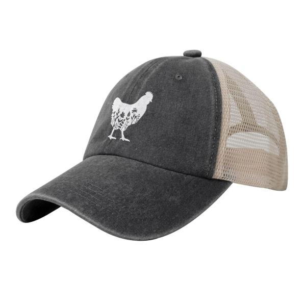 商品名:  Fenmshairy Women's Floral Chicken Trucker Hat Vintage Distressed Adjustable Washed Mesh Baseball Cap Blackブランド: Fe...