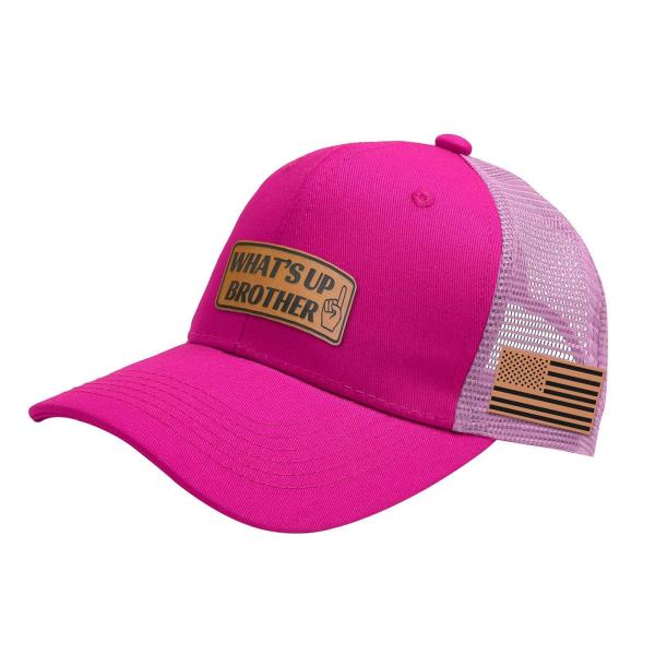 商品名:  Generic My Orders What's Up Brother Hat 112 Style Trucker Leather Patch Hat for Men &amp; Women 6 Panel Mesh Baseb...