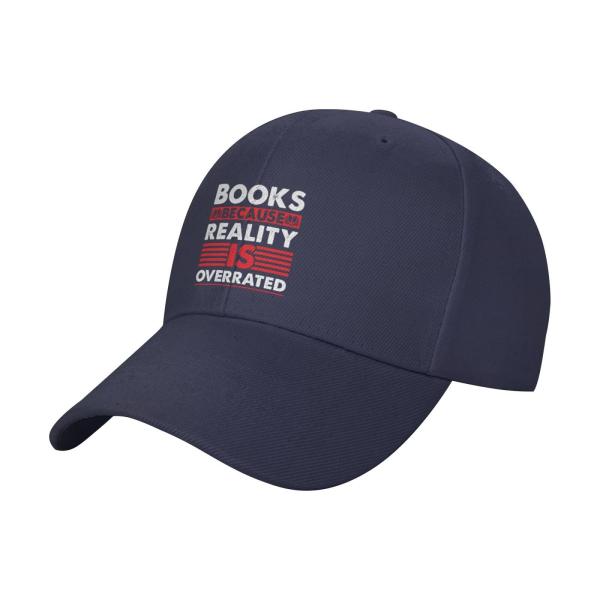 商品名:  KOSPOGO Books Because Reality is Overrated Baseball Cap Women Men Hat Truck Driver Baseball Caps Adjustable Dad Ha...