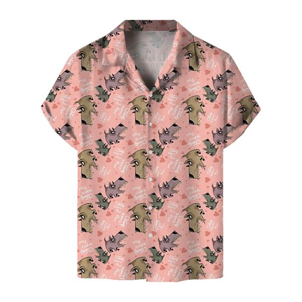 商品名:  Generic Novelty Blouses for Men Mens Hawaiian Shirt 80s Short Sleeve White Button Down Neon Pink Shorts Men Men's ...