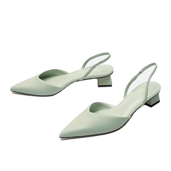 商品名:  AMAZIDEAL Women's Leather Chunky Heeled Slingback Pumps,Pointed Toe Ankle Strap Low Block Heels Sandals,Wedding Pa...