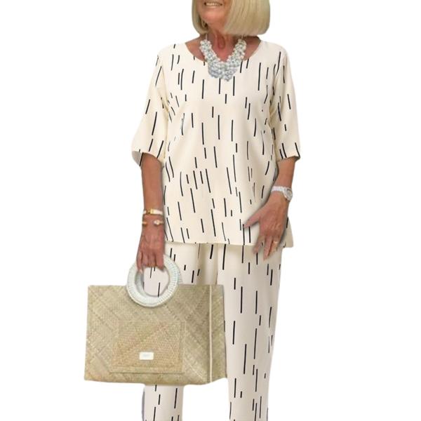 商品名:  ZOCAVIA 2 Piece Cotton Linen Set for Women Summer Loose Matching Set Casual Short Sleeve T Shirt Tops White Wide L...