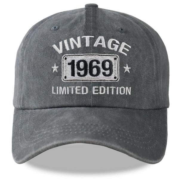 商品名:  Vintage 1969 Limited Edition Hats for Men Women, 55th Birthday Gifts, 55 Year Old Adjustable Embroidered Baseball ...