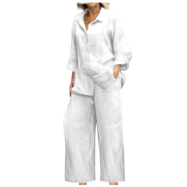 商品名:  DOLKFU beach outfit for women Plus Size Linen 2 Piece Outfits For Women 2024 Casual Loose Long Sleeve Tops And Pal...