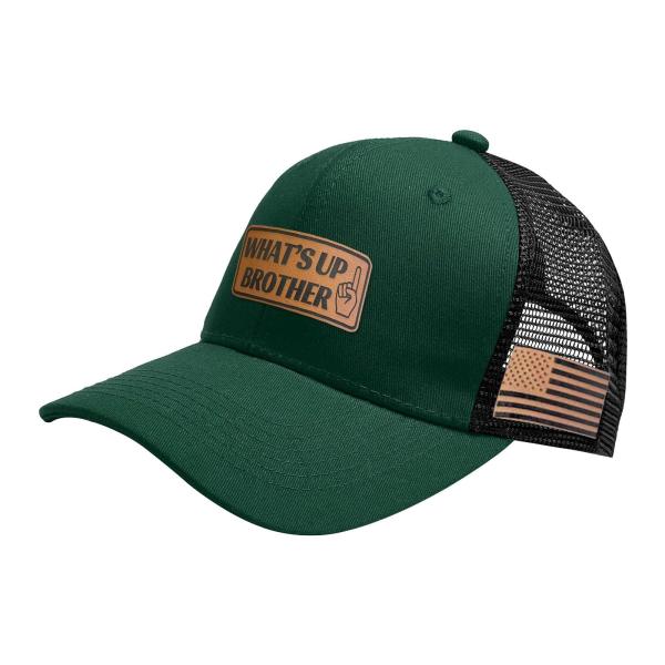 商品名:  Mesh Trucker Hat, Snapback Trucker Hat for Men and Women Embroidered Letter What's UP Brother Golf Baseball Caps D...