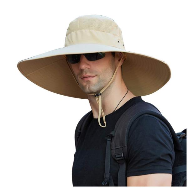商品名:  Generic Sun Hats for Women Men Gardening Hat Wide Brim Beach Sun Breathable Cotton Summer Hat with Fold-Up (Khaki,...