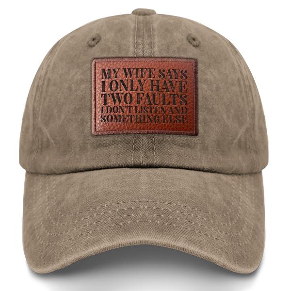 商品名:  Generic My Wife Says I Have Two Faults I Don't Listen Baseball Hat Vintage Workout Hat Gifts for Her Who Like Engr...