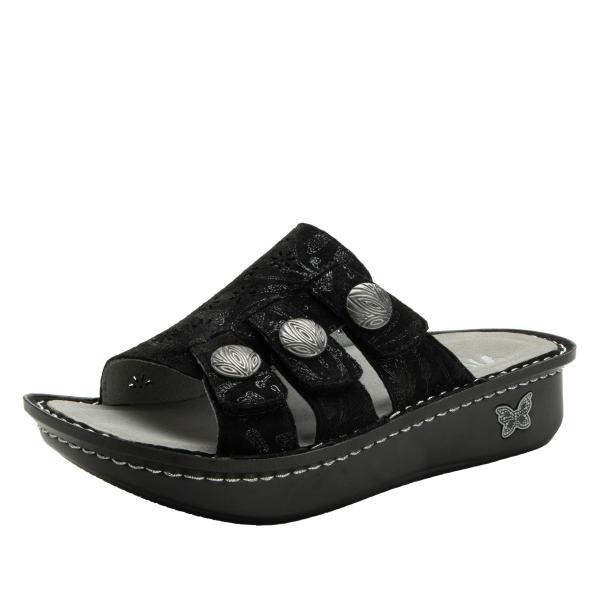 商品名: Alegria レディース Julee トリプルアジャスタブル レザー ロープラットフォーム スライドサンダル, Vinely, 11.5-12 Alegria Women's Julee Vinely Triple Adjust...