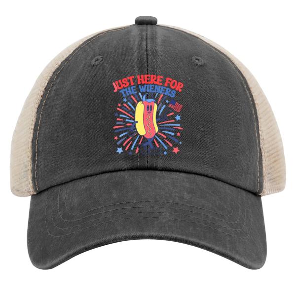 商品名:  Generic I'm Just Here for The Wieners 4th of July Hotdogs Hat for Women USA Flag Baseball Caps Low Profile Washed ...