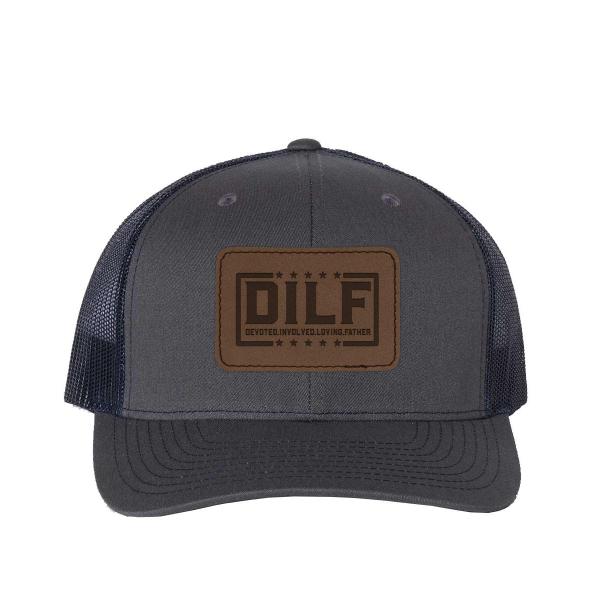商品名:  TeesAndTankYou DILF Devoted Involved Loving Father Mesh Back Trucker Cap Engraved Faux-Leather Patch Adjustable Ha...