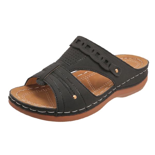 商品名:  Generic Summer Platform Sandals For Women 2024 Fashion Open Toe Slope Heel Leather Solid Casual Comfortable Beach ...