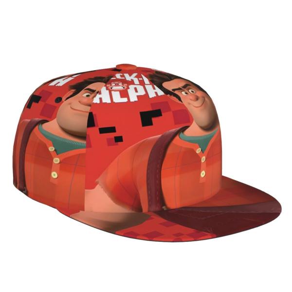 商品名:  Uiuzirv Wreck Anime It Ralph Hat Flat-Brimmed Baseball Cap Dad Ball Hat Snapback Hip Hop Cap for Men and Women Bla...