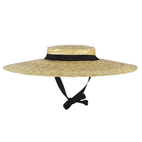 商品名:  Wide Brim Straw Hat Women, Straw Boater Hat for Women Beach Breathable Woven Straw Hat UV Protection with Chin Str...