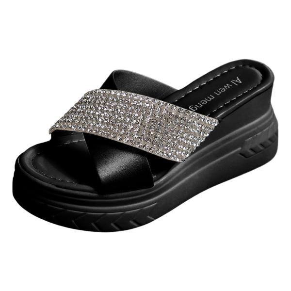 商品名:  Slippers Women Size 9 Pink Hard Soled Slippers For Women Black Sandals Women Wedge Wide Sandals Ladies Home Slippe...