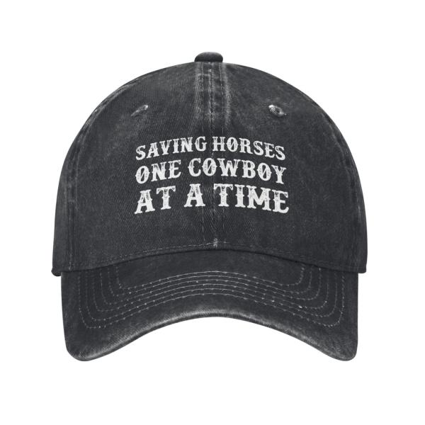 商品名:  Generic Saving Horses One Cowboy at A Time Hat for Men Black Women Funny Humor Baseball Caps for Women Humor Giftブ...