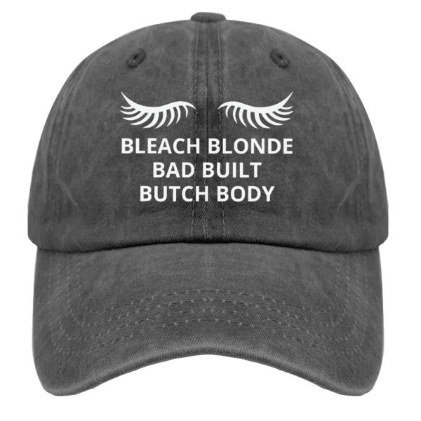 商品名:  Generic Bleachs Blonde Bad Built Butch Body Hat for Women Baseball Caps Aesthetic Washed Ball Caps Cotton, Pigment...