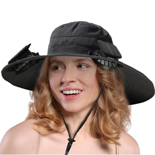 商品名:  Diulala Solar Fan Hat, Hat with Solar Fan, Wide Brim Solar Fan Outdoor Fishing Hat for Men Women, Solar &amp; USB ...