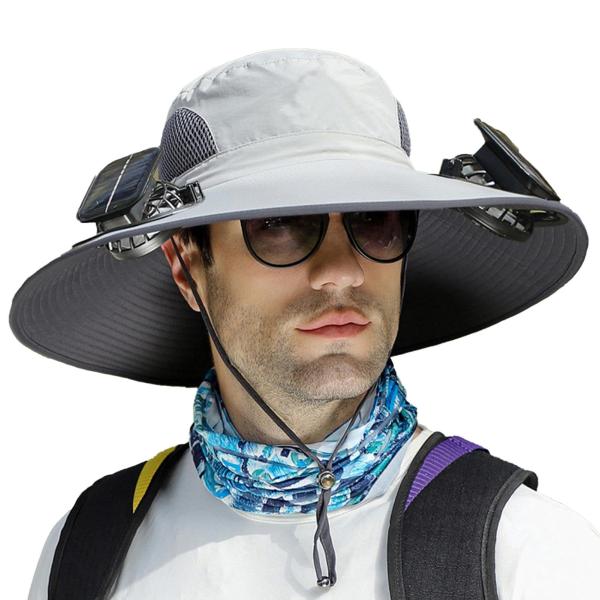 商品名:  Generic Wide Brim Solar Fan Outdoor Fishing Hat - Solar &amp; USB Charging Fan Hats for Men, UPF50+ Sun Hat with 2...