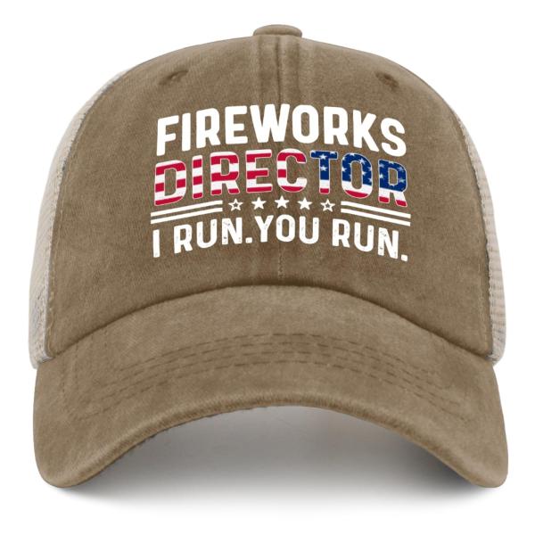 商品名:  BEIXBE Fireworks Director I Run You Run Hat Trucker Hat Women Funny Mesh Baseball Cap for Summer Naturalブランド: BEIX...