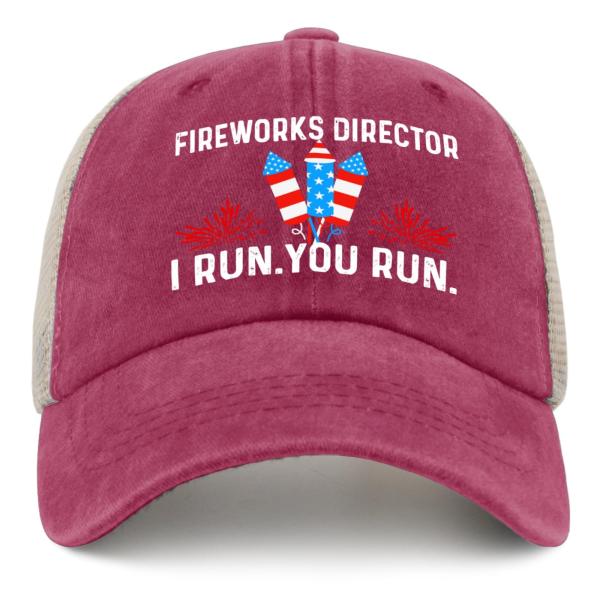 商品名:  BEIXBE Fireworks Director I Run You Run Hat Trucker Hat Women Funny Mesh Cap for Summer Rose Redブランド: BEIXBE商品サイズ:...