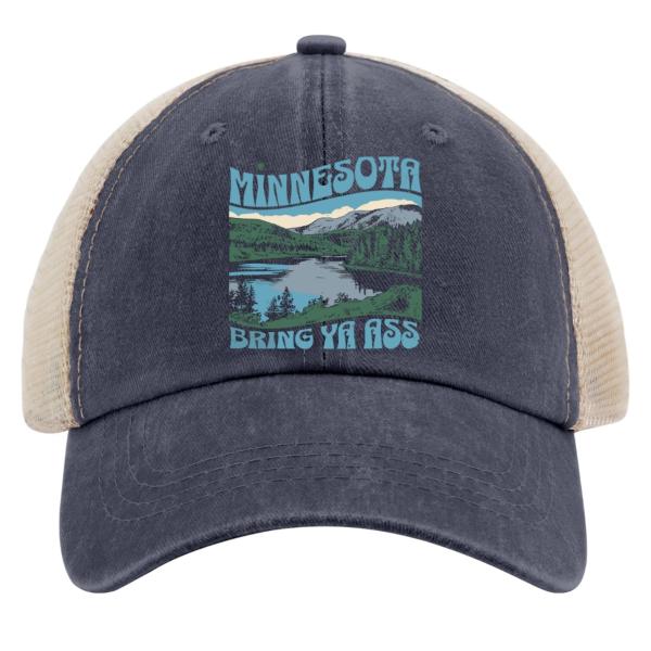 商品名:  Generic Bring Ya Ass Minnesota Hats for Women Baseball Cap Stylish Washed Dad Hats Quick Dry, Purplish Blue04ブランド:...