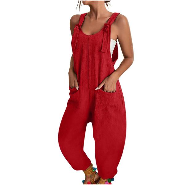 商品名:  Luhylyana Women's Casual Loose Overalls Jumpsuits One Piece Sleeveless Adjustable Strap Summer Cool Long Pants Wit...