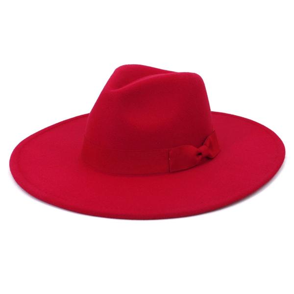 商品名:  Generic Men &amp; Women Classic Wide Brim Floppy Panama Hat Felt Fedora Hat Rancher Hat Jazz Hat Vintage Church De...