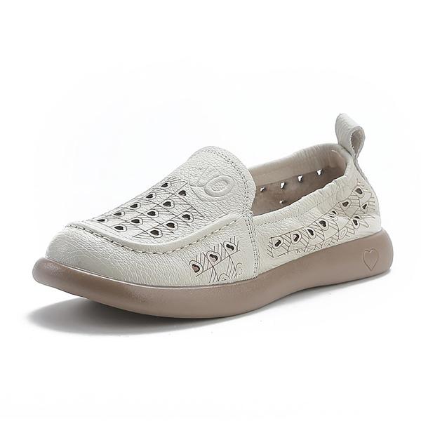 商品名:  Women's Hollow Leather Soft Sole Loafers,Breathable Comfort Slip On Non-Slip Oxford Softsole Mom Walking Shoes Out...