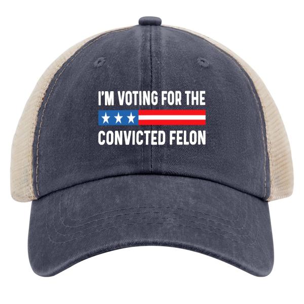 商品名:  Generic Trump 2024 Convicted Felon, I'm Voting Convicted Felon Hats for Women Funny Trucker Hat Travel Hat Mom Hat...