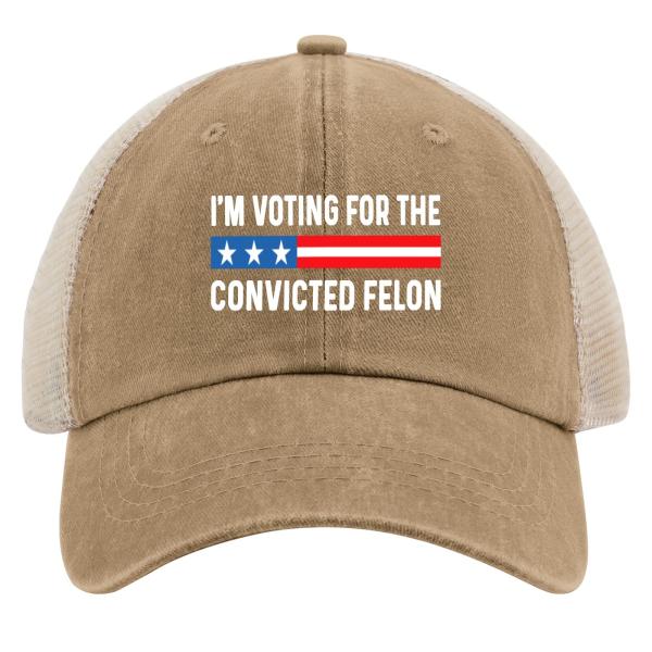 商品名:  Generic Trump 2024 Convicted Felon, I'm Voting Convicted Felon Hats for Men Funny Golf Hat Fish Hat Grandpa Birthd...